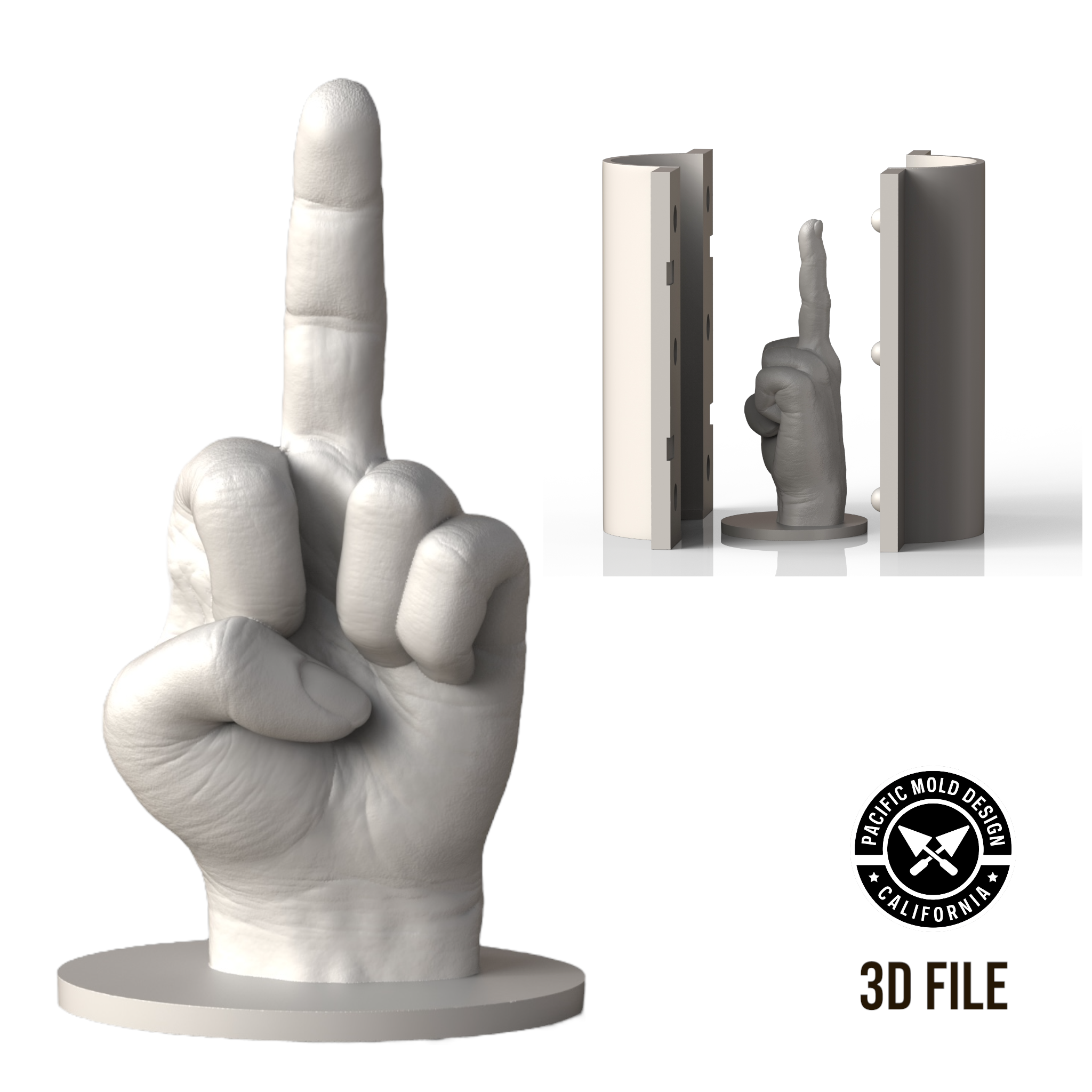 Middle Finger Mold 3D Print File | STL for DIY Mold Making | Pacific ...